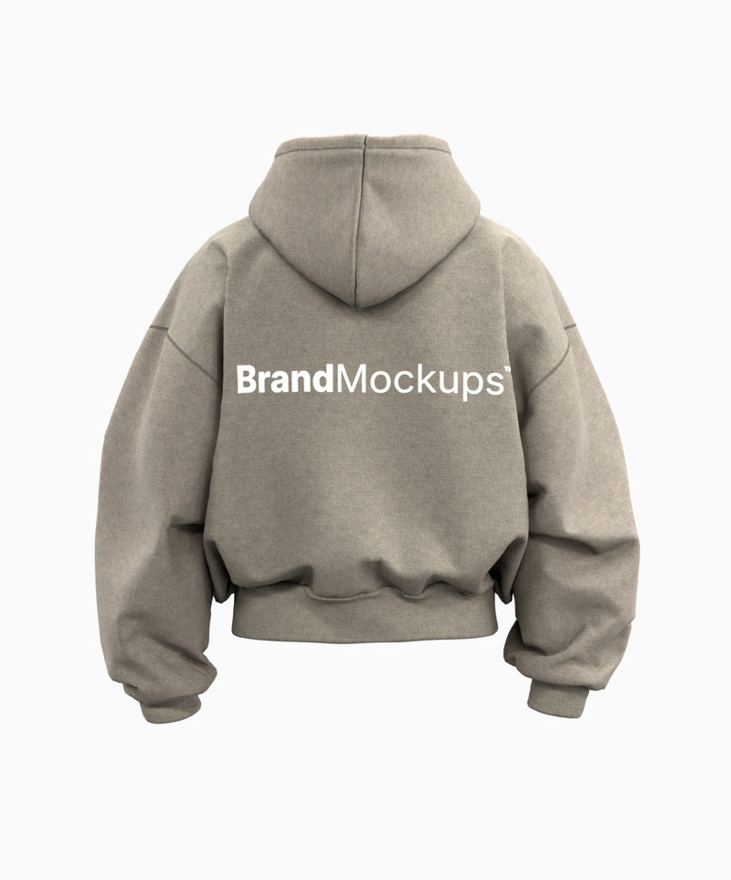 3D Cropped Puff Hoodie Mockup – Brand Mockups